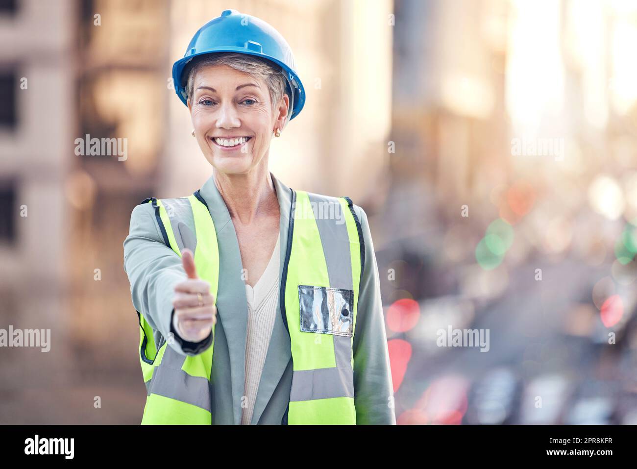 Were all set. Cropped portrait of an attractive female construction ...
