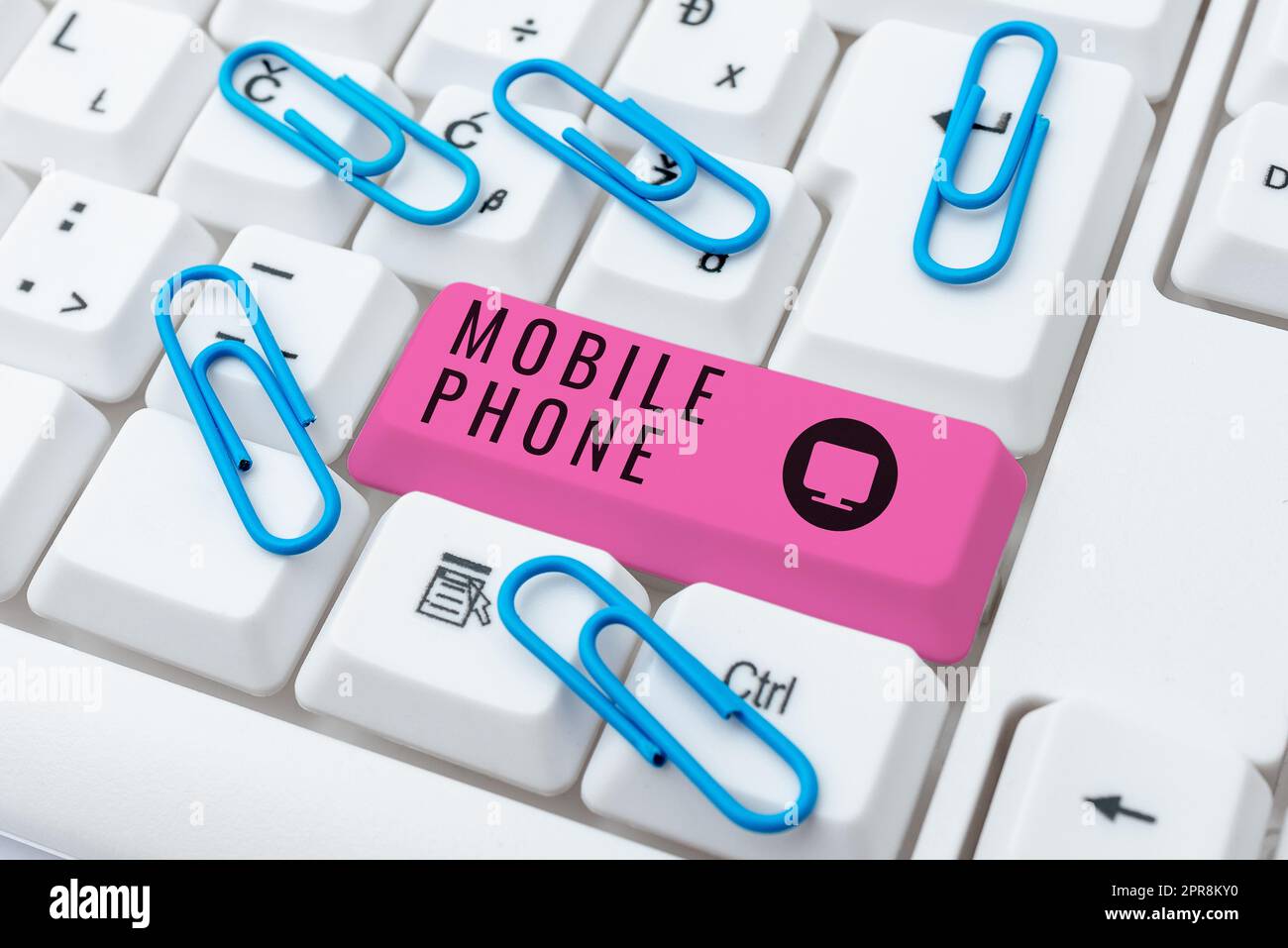 Text caption presenting Mobile Phone. Business idea A handheld device ...