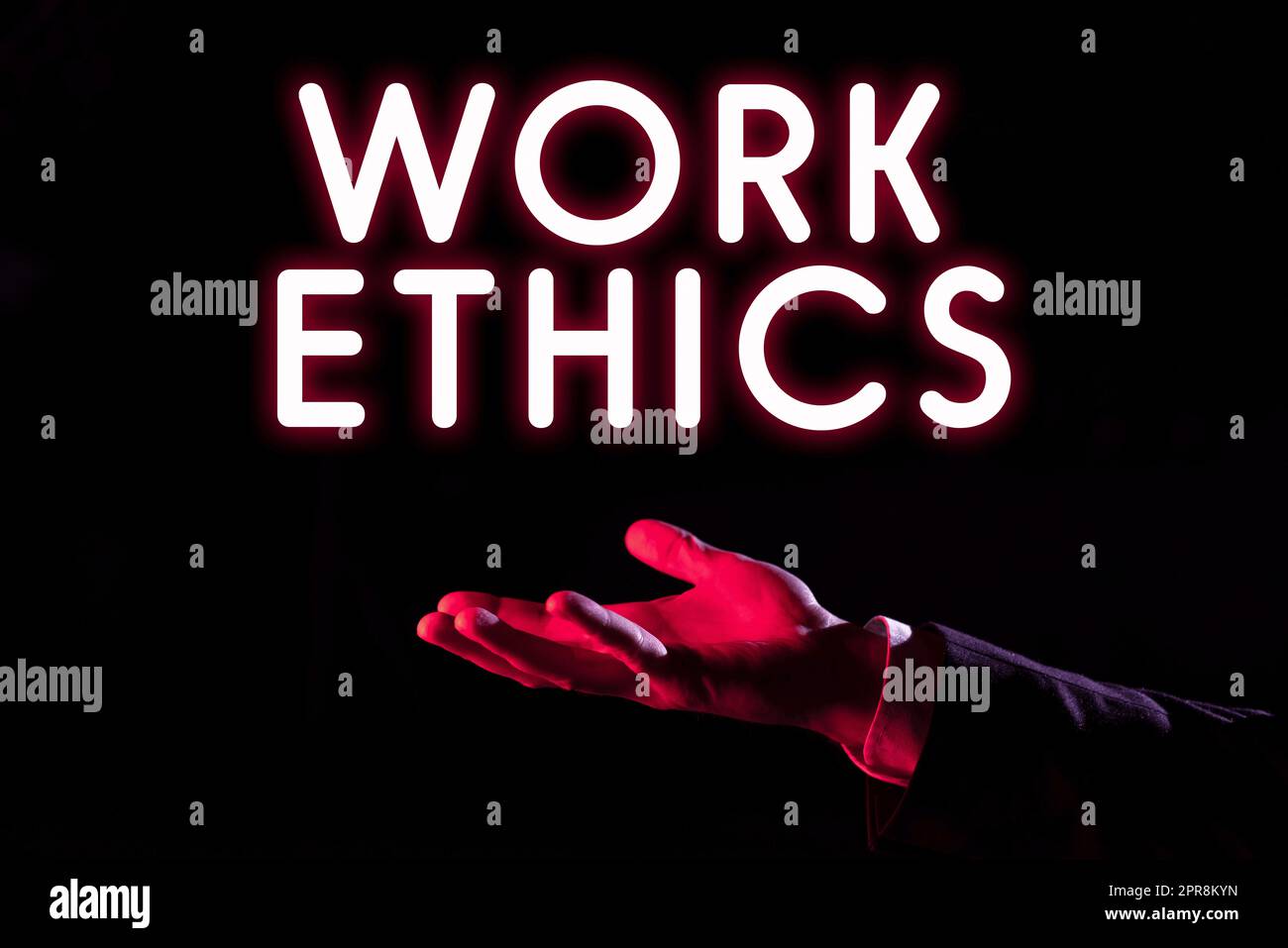 Writing displaying text Work Ethics. Business overview A set of values ...