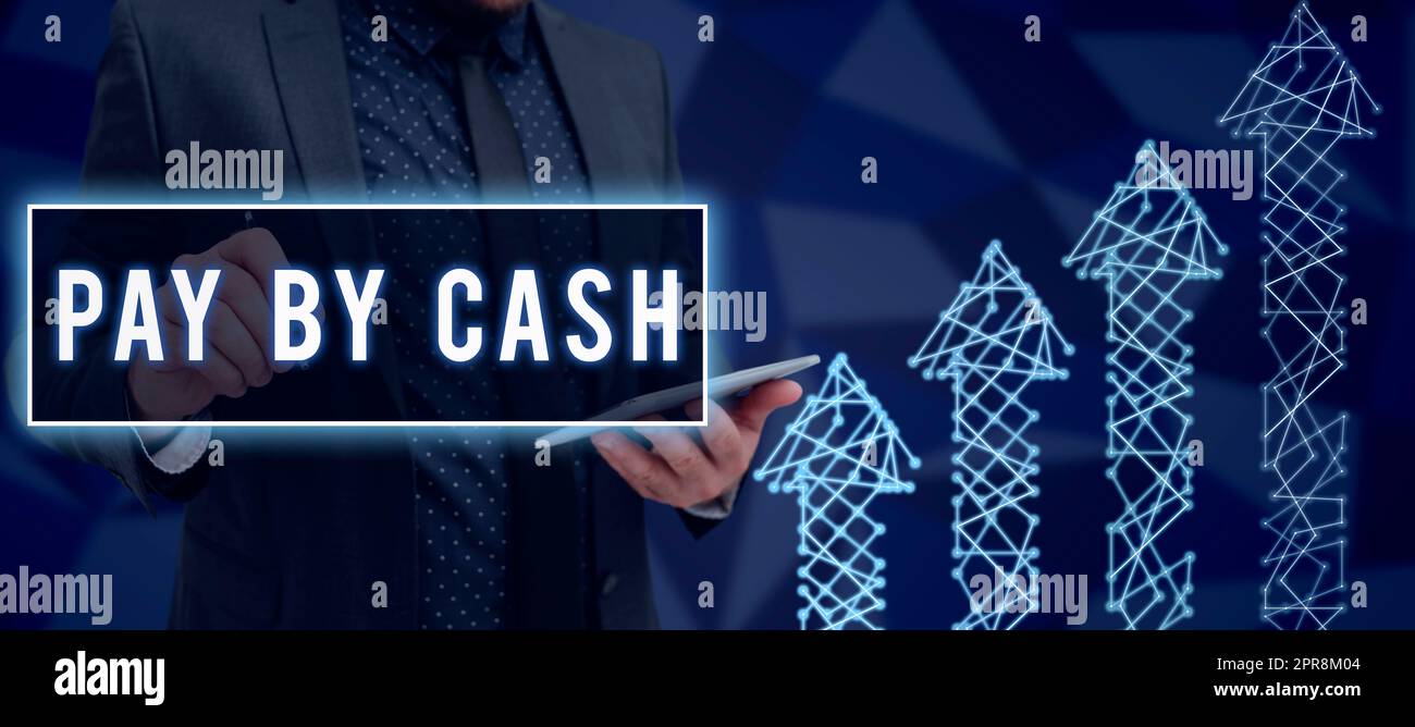 Conceptual display Pay By Cash. Business idea Customer paying with ...
