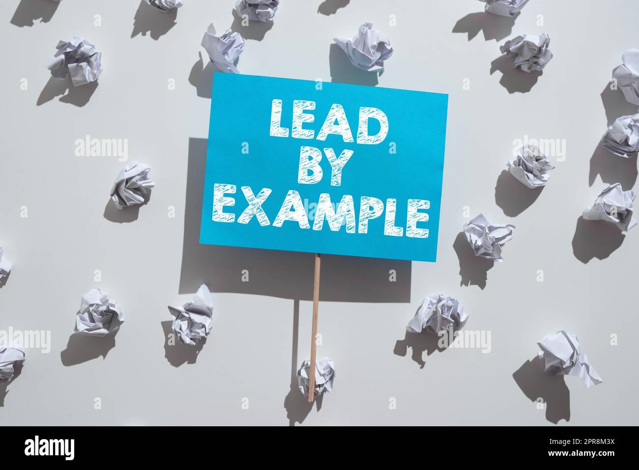 Conceptual caption Lead By Example. Internet Concept Be a mentor leader ...