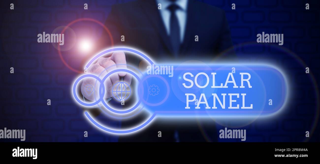 Writing displaying text Solar Panel. Word for designed to absorb suns ...