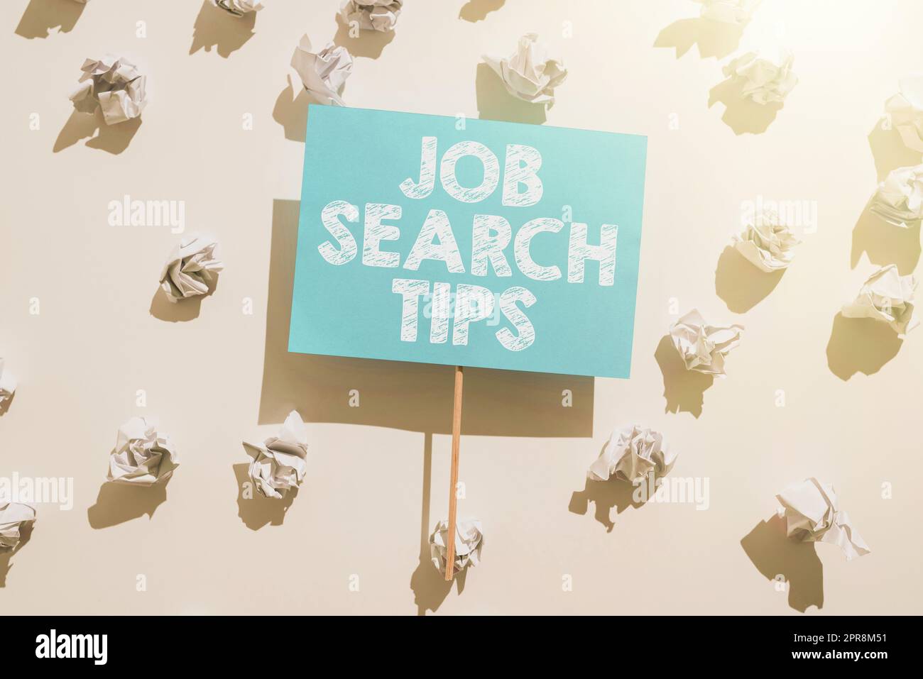 Hand writing sign Job Search Tips. Word for Recommendations to make a ...