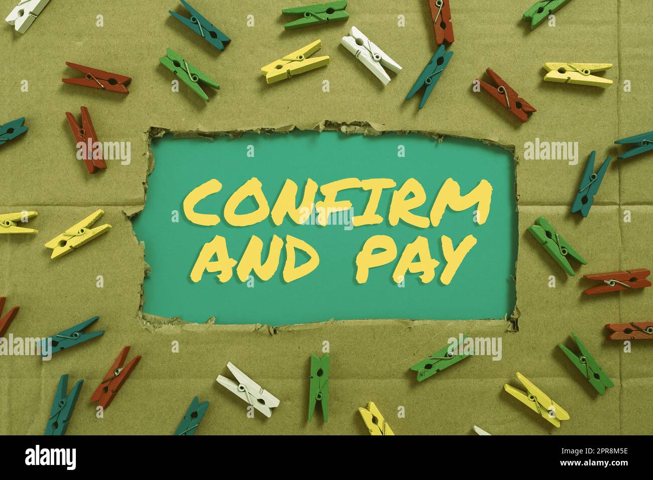 Text showing inspiration Confirm And Pay. Business concept Check out ...