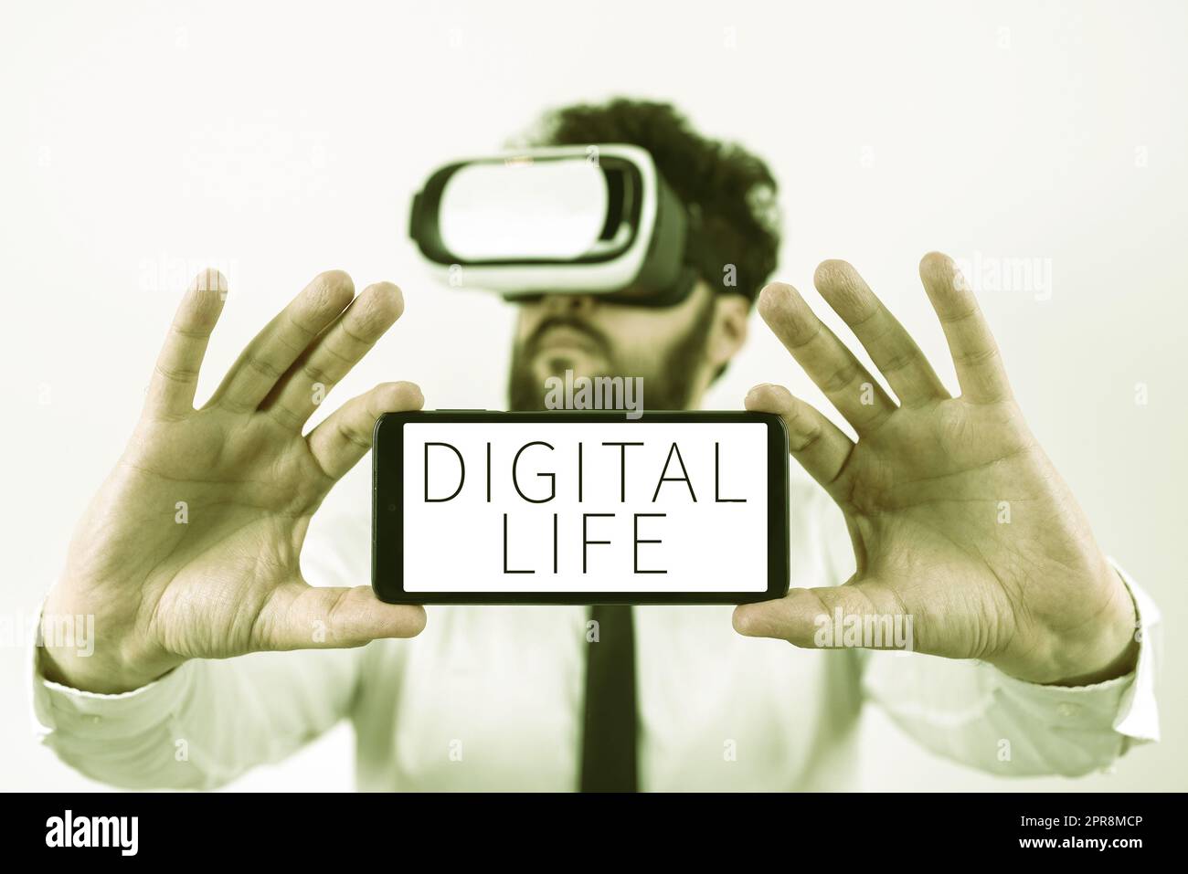 Conceptual caption Digital Life. Word Written on Living in a world ...