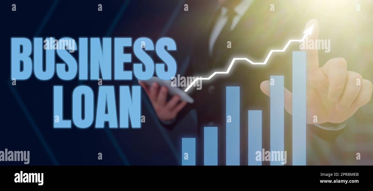Hand writing sign Business Loan. Business approach Credit Mortgage ...
