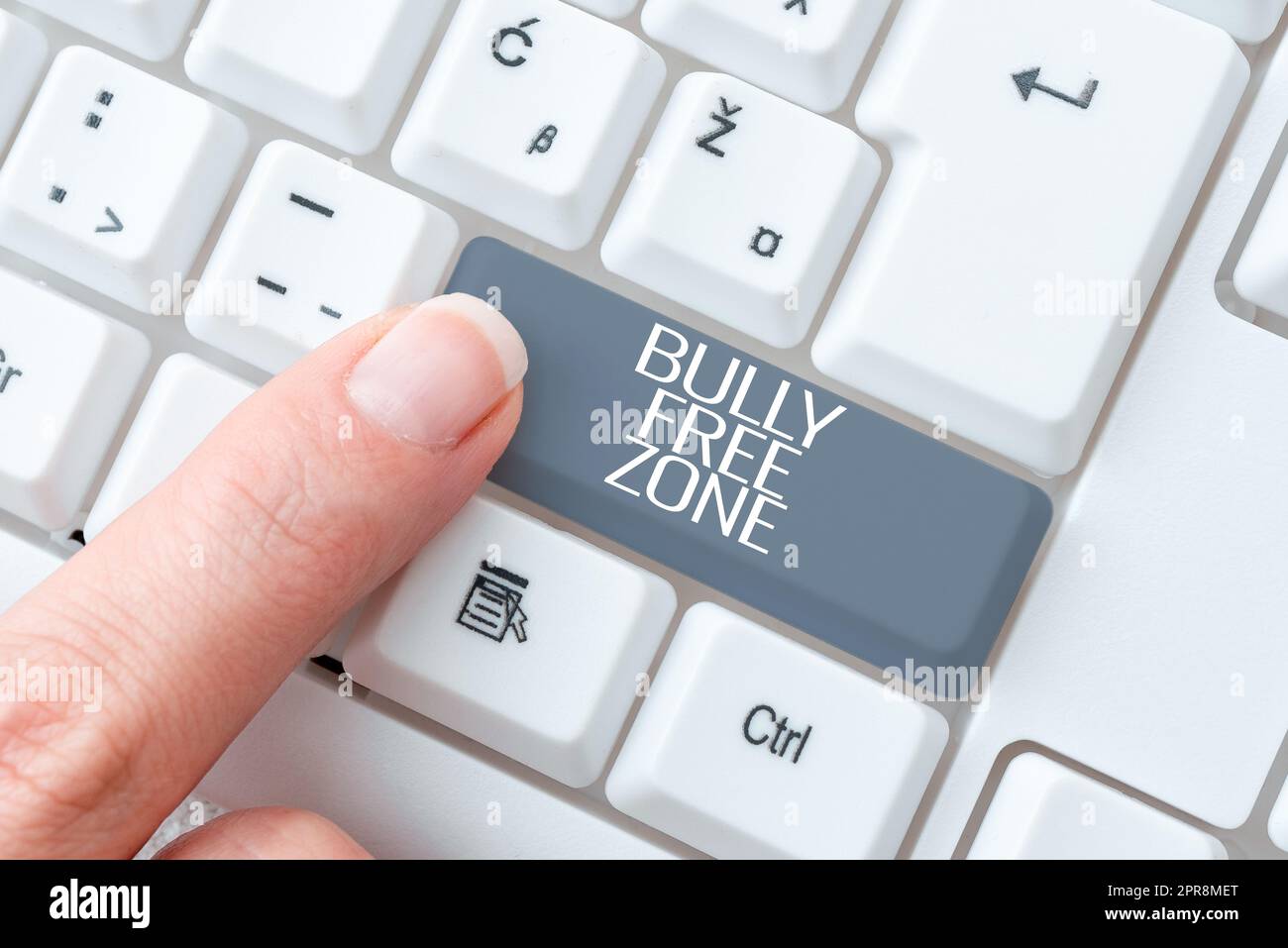 Handwriting text Bully Free Zone. Word Written on Be respectful to ...