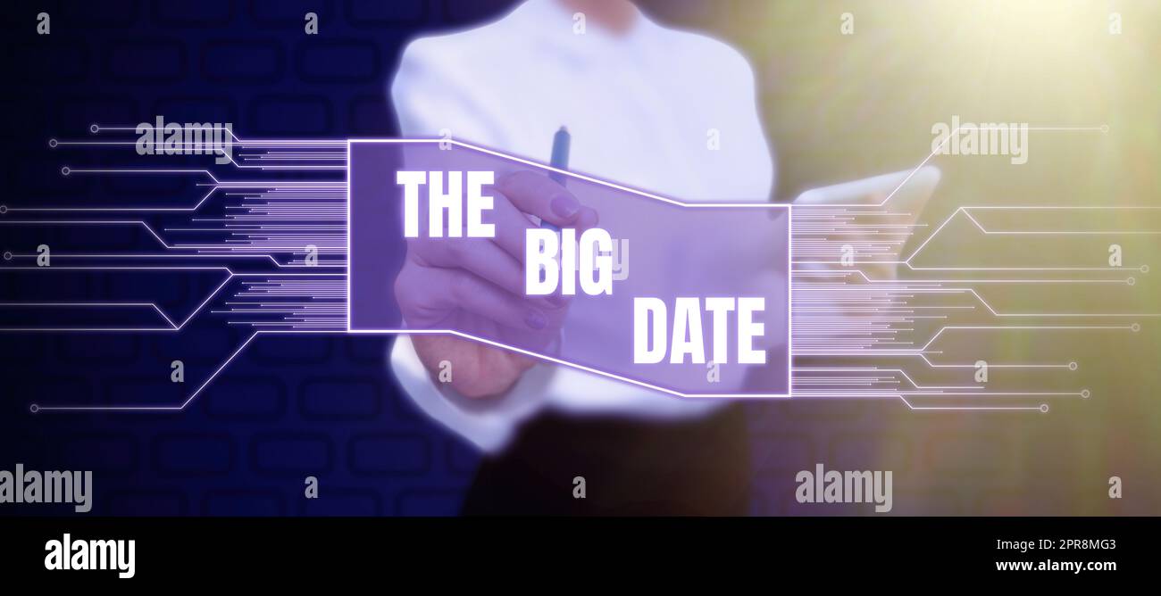Text sign showing The Big Date. Business idea Important day for a ...