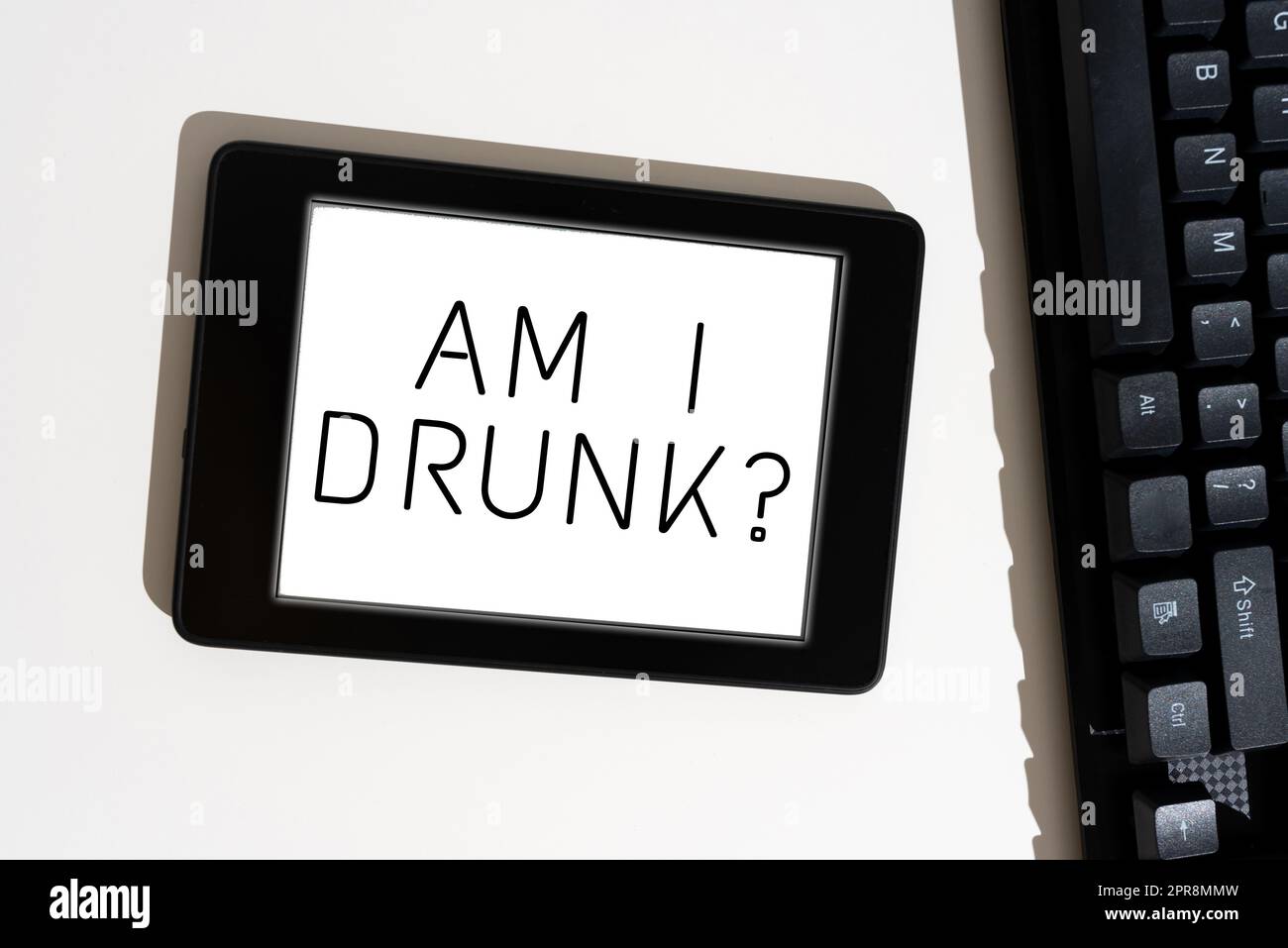 Text caption presenting Am I Drunk. Word Written on Doubtful if my alcohol levels are high ...