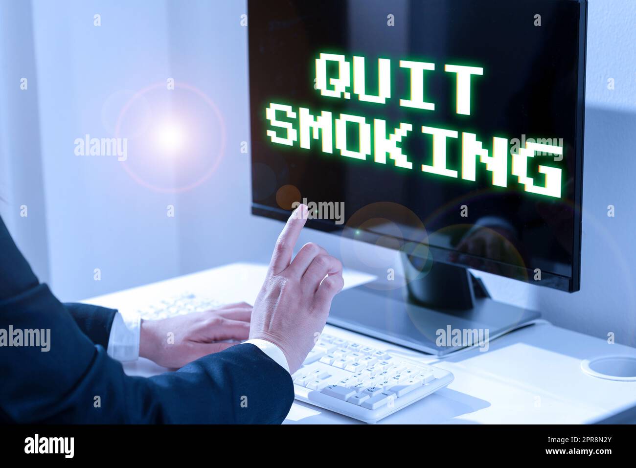 Handwriting text Quit Smoking. Concept meaning Discontinuing or ...