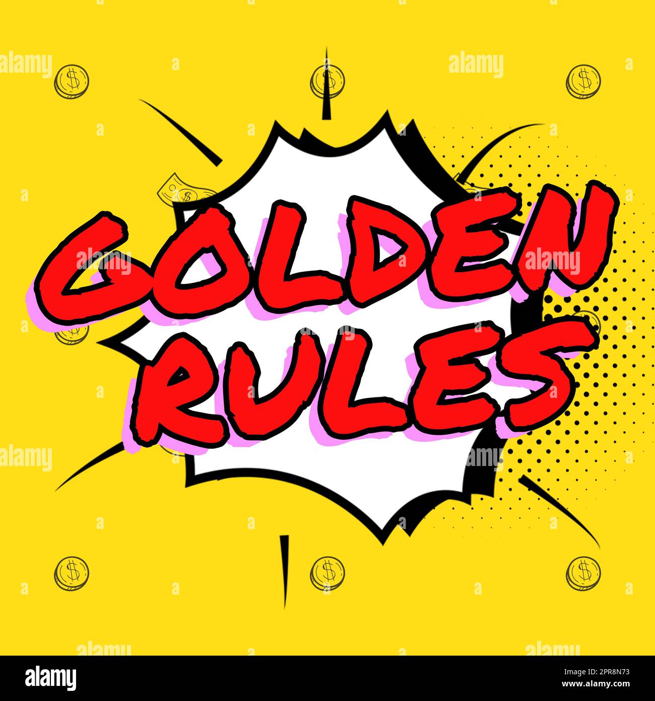 Conceptual caption Golden Rules. Business idea Basic principle that ...