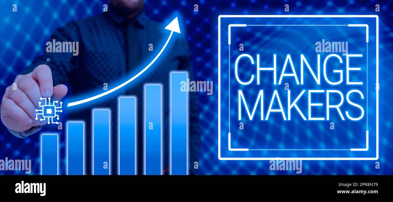 Text sign showing Change Makers. Business concept Young Turk ...