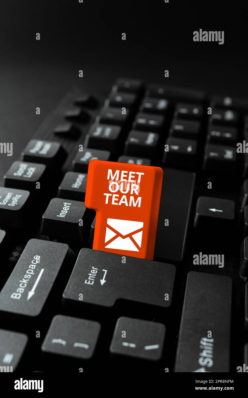 Inspiration showing sign Meet Our Team. Internet Concept Presentation ...