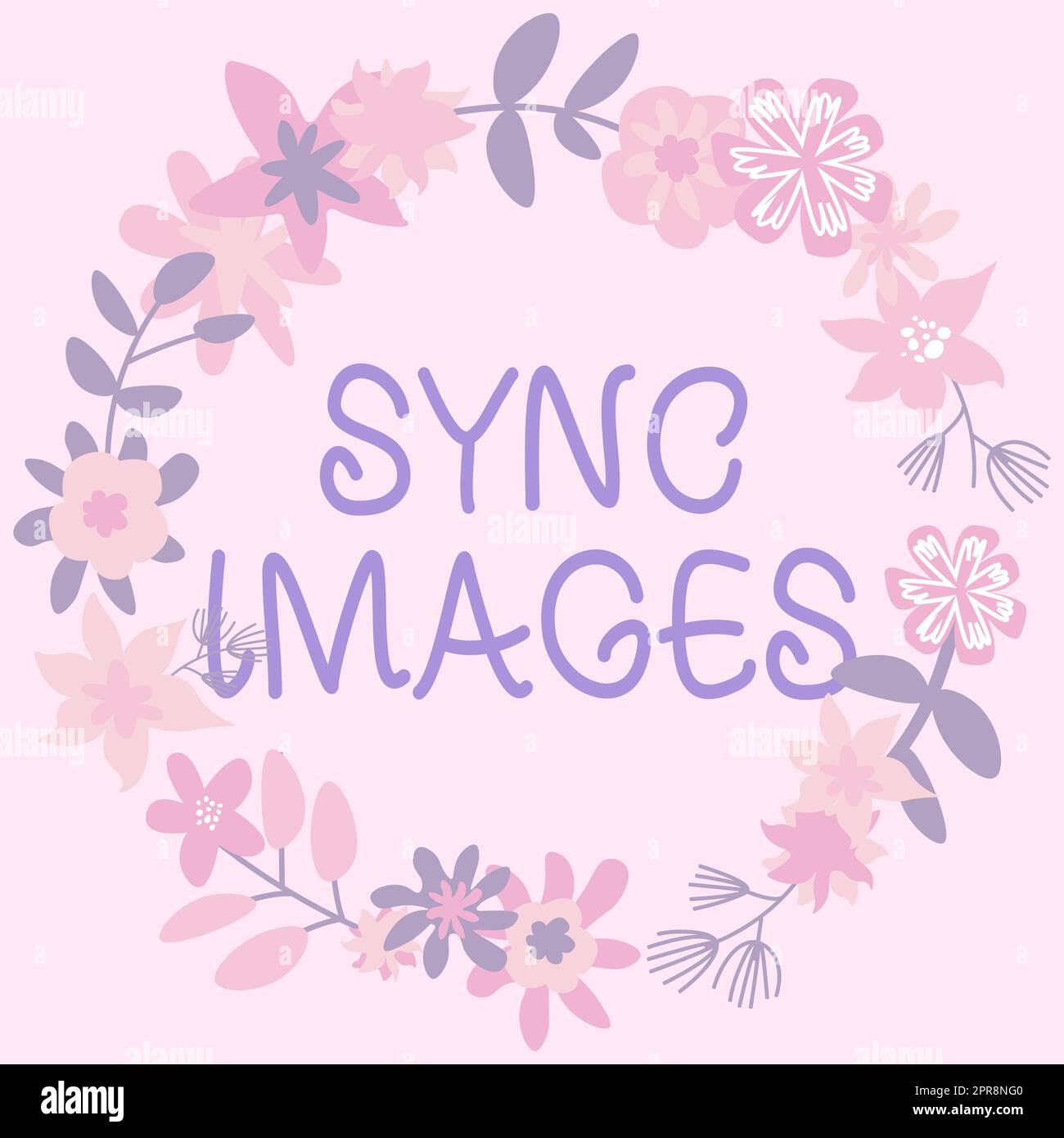 Text showing inspiration Sync Images. Word for Making photos identical ...