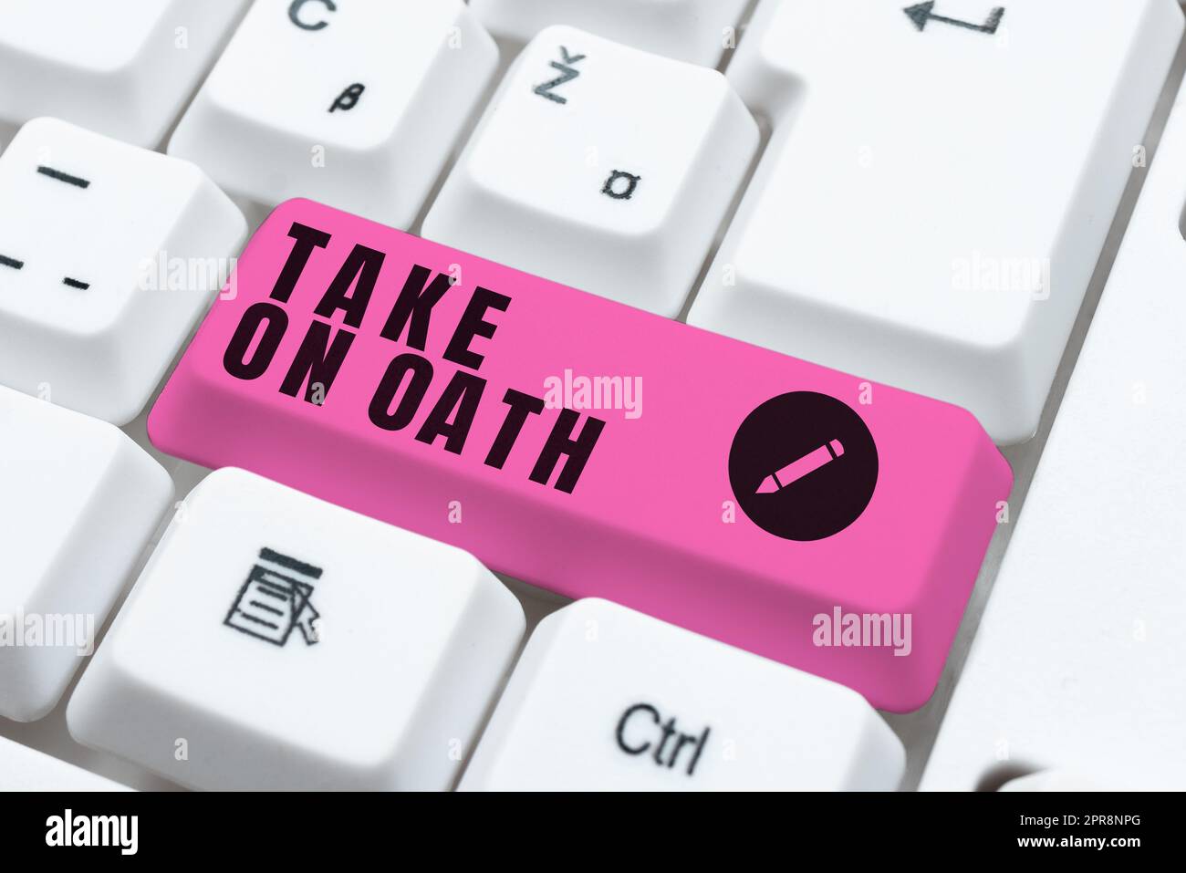 Hand writing sign Take On Oath. Internet Concept A solemn appeal to a ...