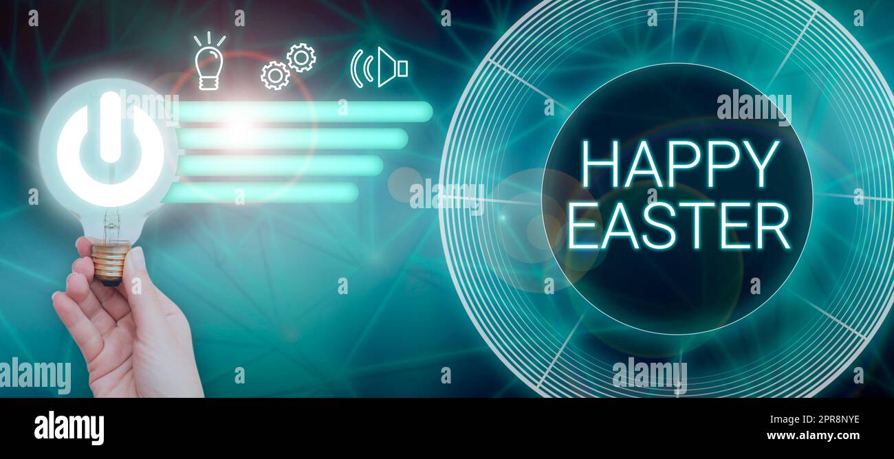 Sign displaying Happy Easter. Business concept Christian feast ...