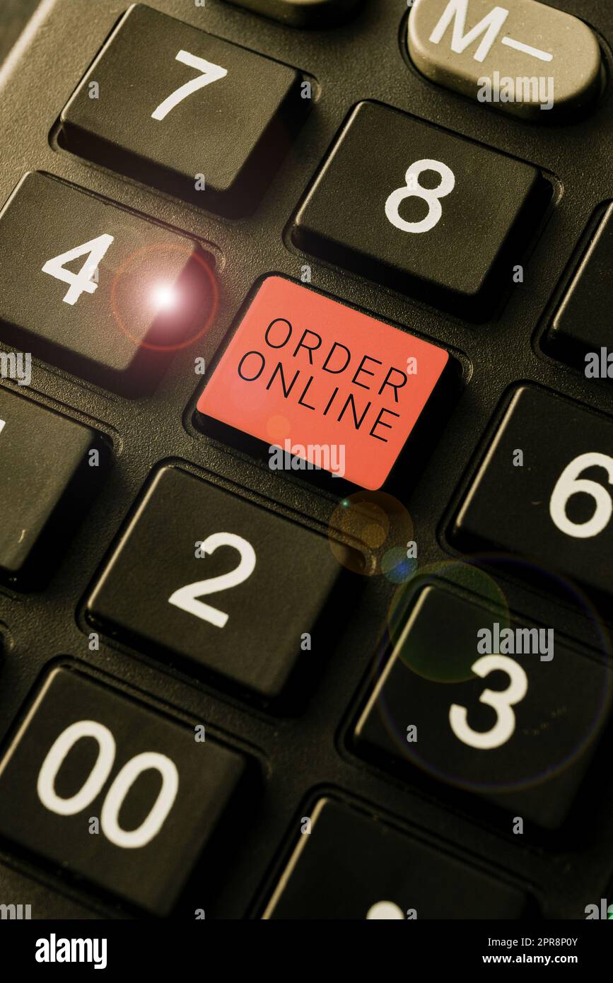 Writing displaying text Order Online. Word for Buying goods and ...