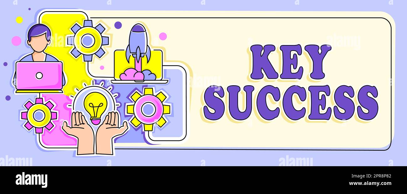Text caption presenting Key Success. Business idea generally three to ...