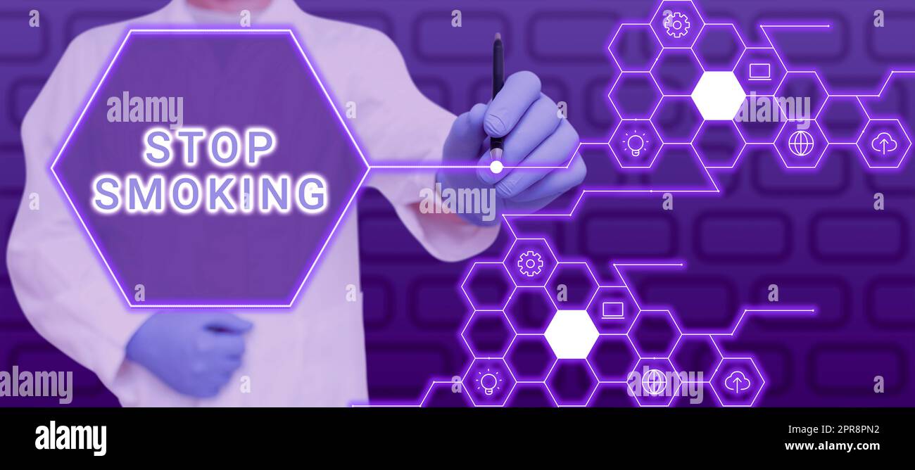 Conceptual display Stop Smoking. Business concept Discontinuing or ...