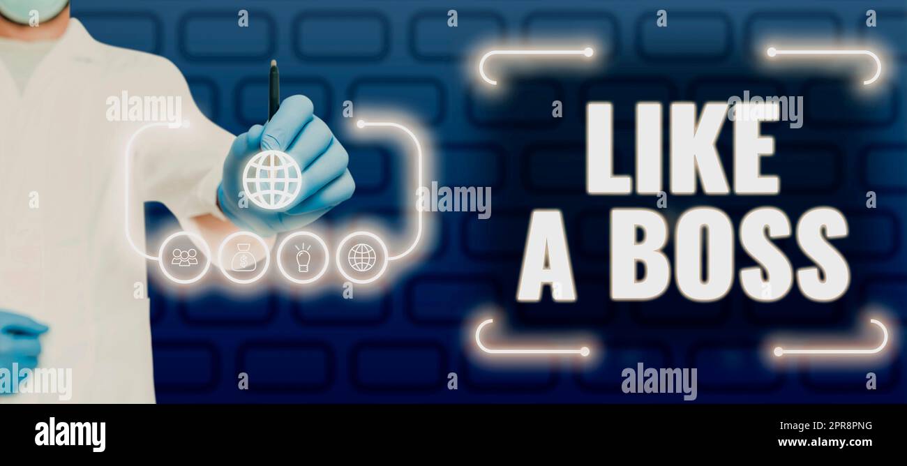 Sign displaying Like A Boss. Word for Acting as if you are the one ...