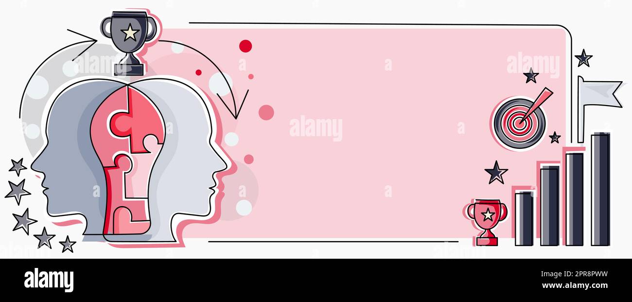 Two Heads Connected With Puzzle Showing Solving Problems And Sharing ...
