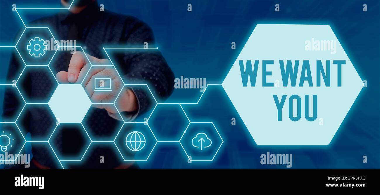 Conceptual caption We Want You. Internet Concept Company wants to hire ...