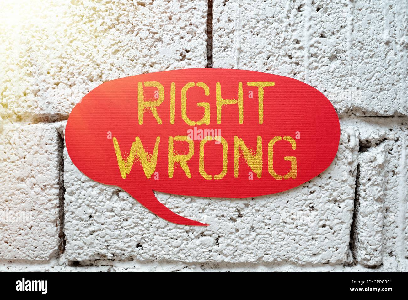 Handwriting text Right Wrong. Conceptual photo choose between two ...