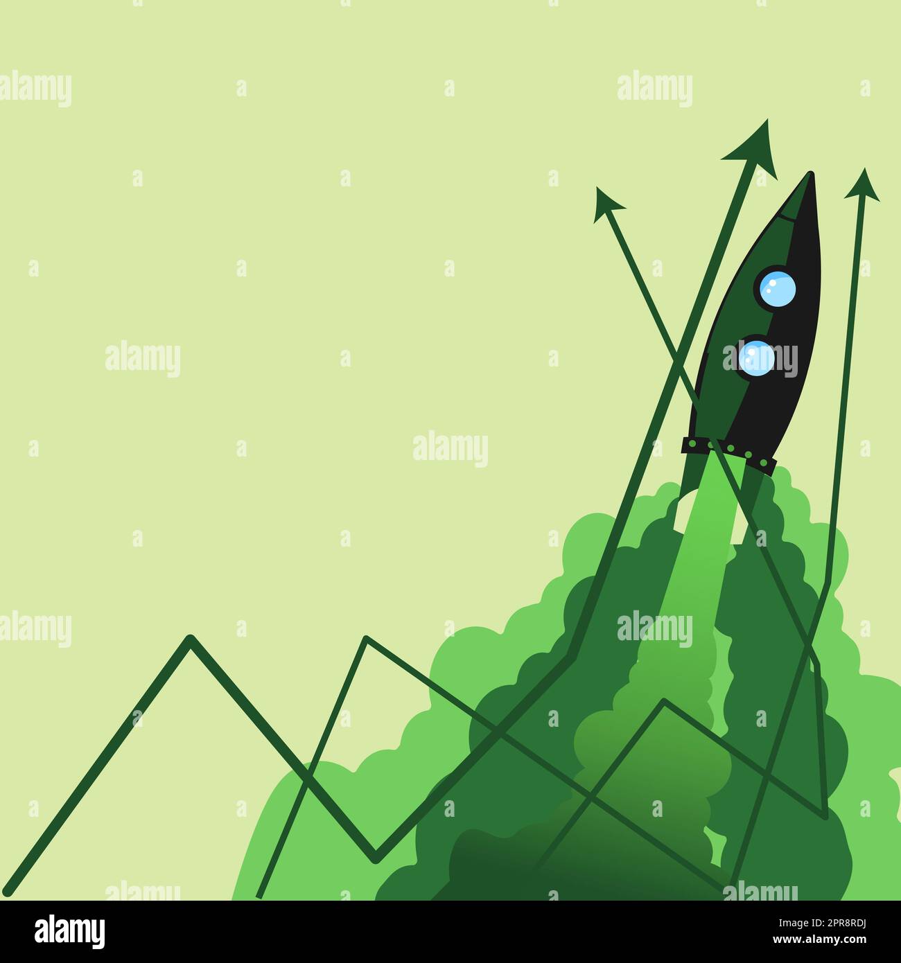 Rocket Taking Off Leaving Fire Behind And Presenting Important Message ...