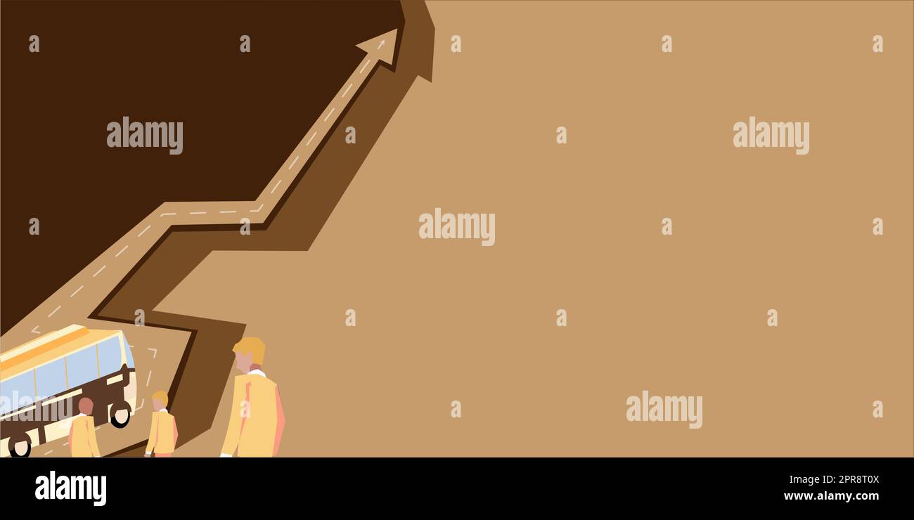 Teamwork for success. Bus business retreat trip for working ...