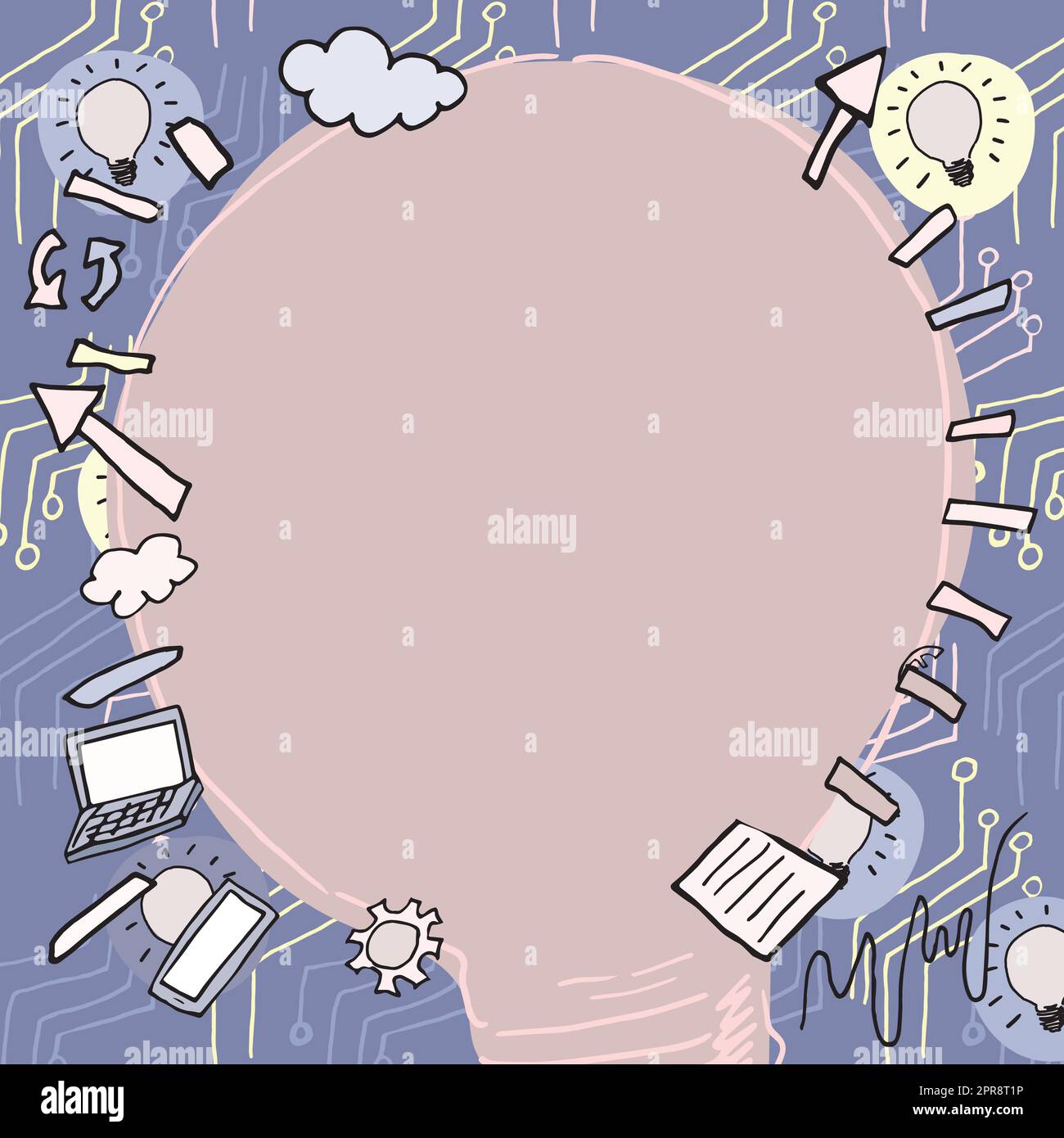 Big Lightbulb Drawing With Important Messages Written Inside. Crutial ...