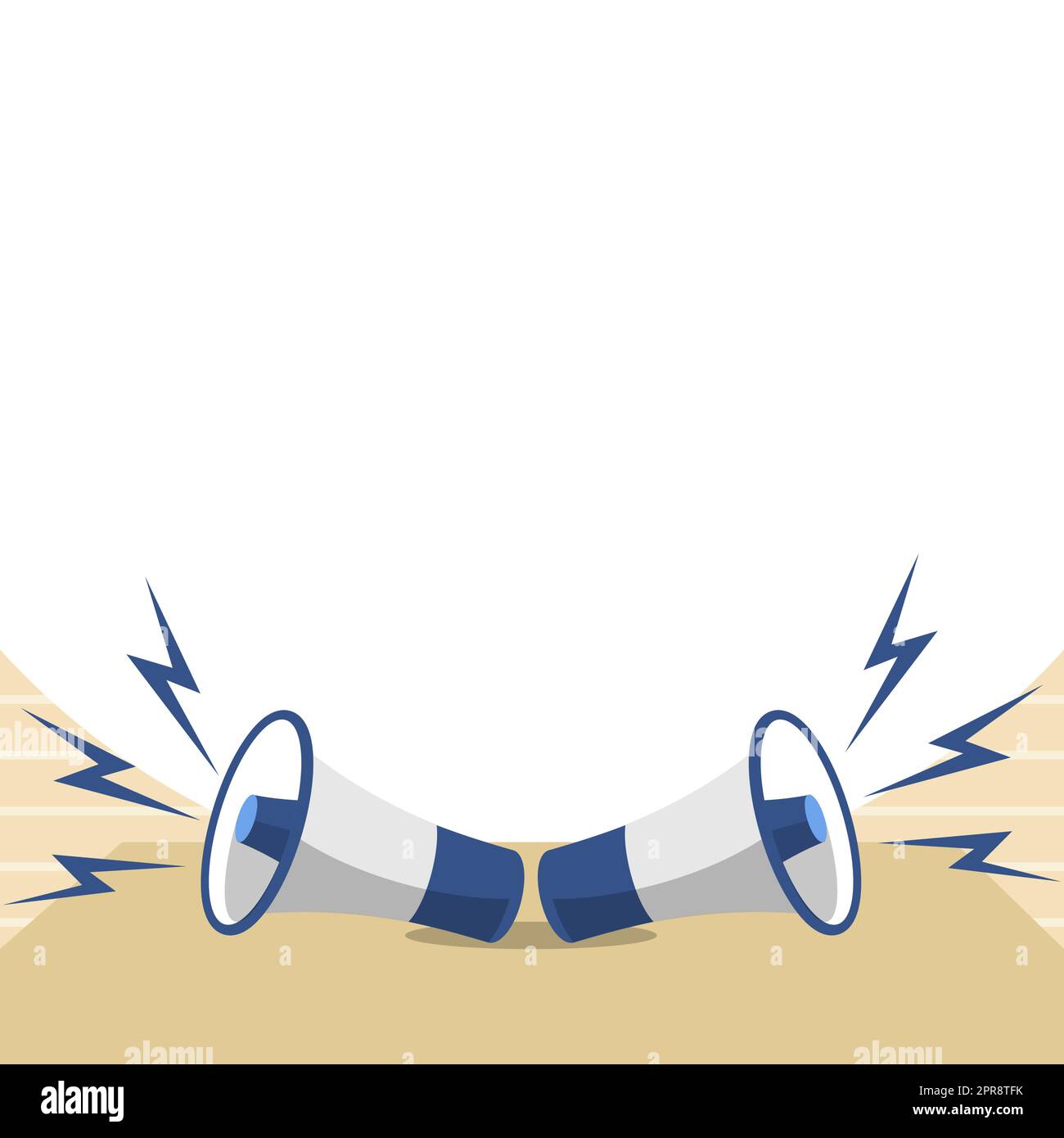 Pair Of Megaphones Drawing Generating Thunders Making New Announcement ...