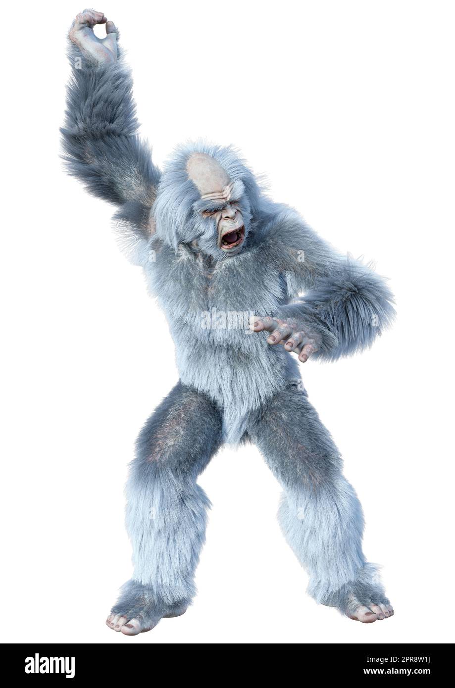 3D rendering of a fantasy creature yeti isolated on white background ...
