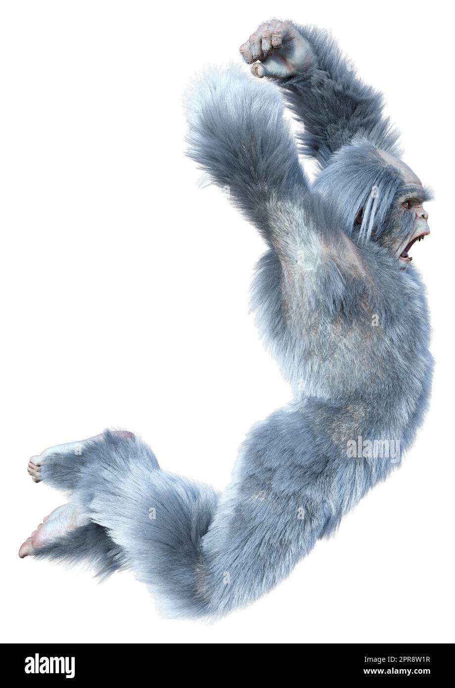 3D rendering of a fantasy creature yeti isolated on white background ...