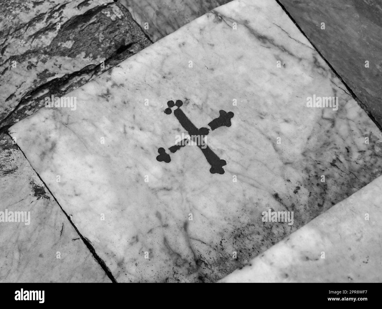 Step with the cross in the place where Saint Catherine fell pushed by ...