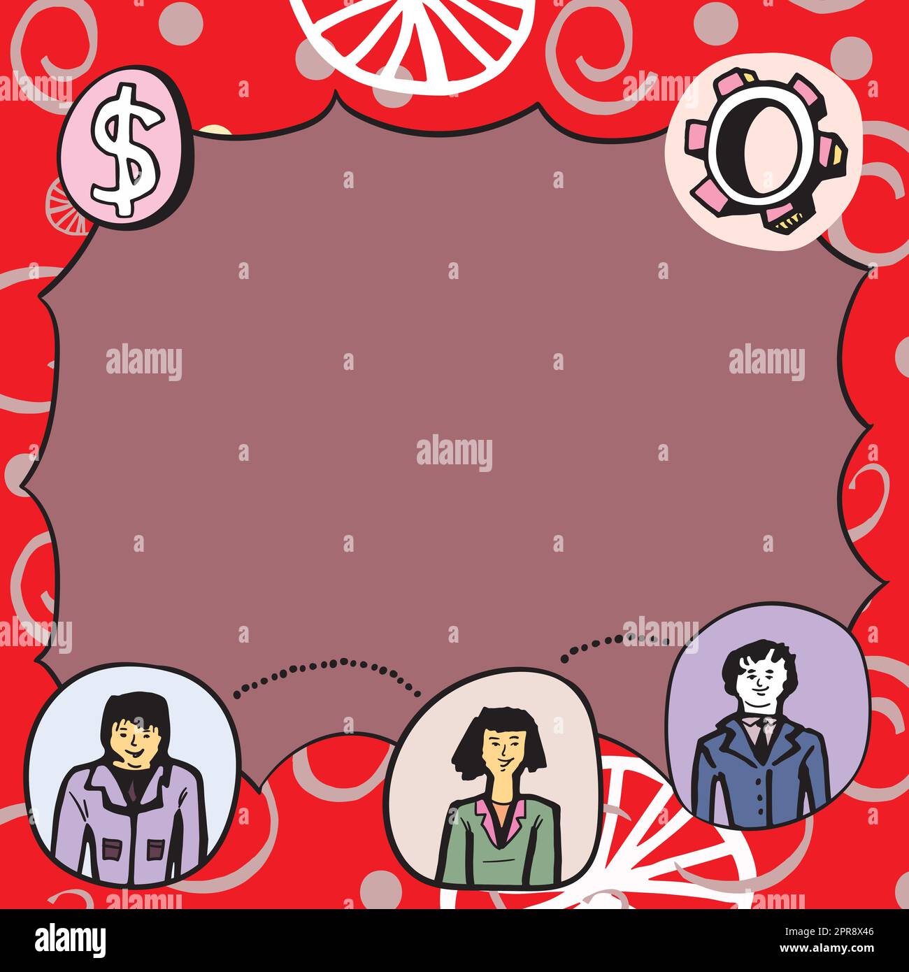 Three Business People Presenting Important Informations. Team Showing ...