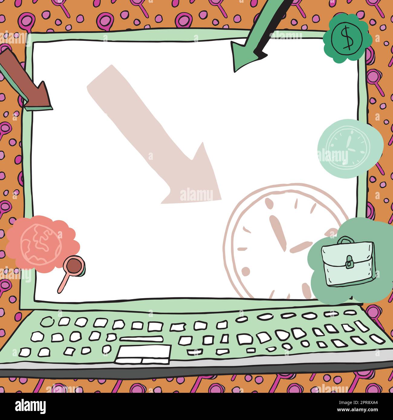 Blank frame decorated with arrows displaying business strategy leading ...