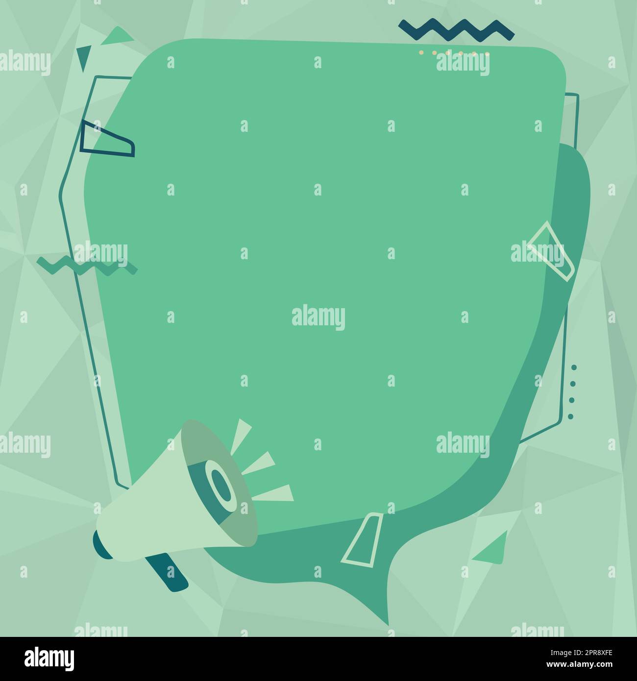 Megaphone Drawing Making New Loud Announcement To A Large Blank Chat ...