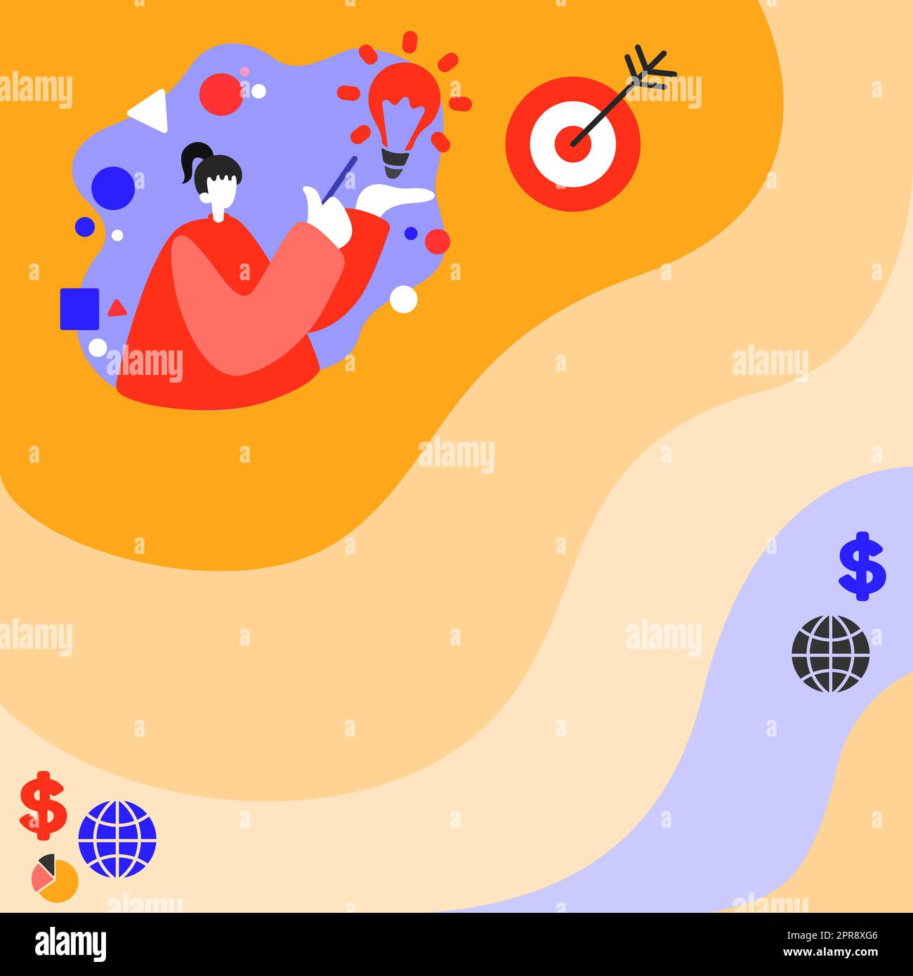 Businesswoman Presenting Recent Innovative Ideas. Standing Woman ...