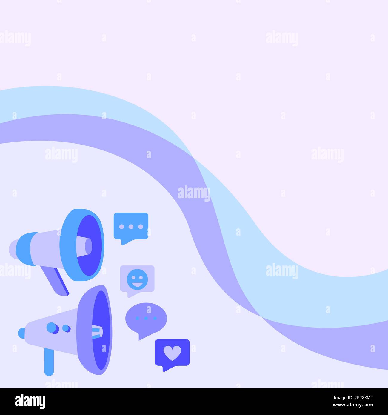 Pair Of Megaphone Drawing Giving Positive Comments And Reaction Making ...