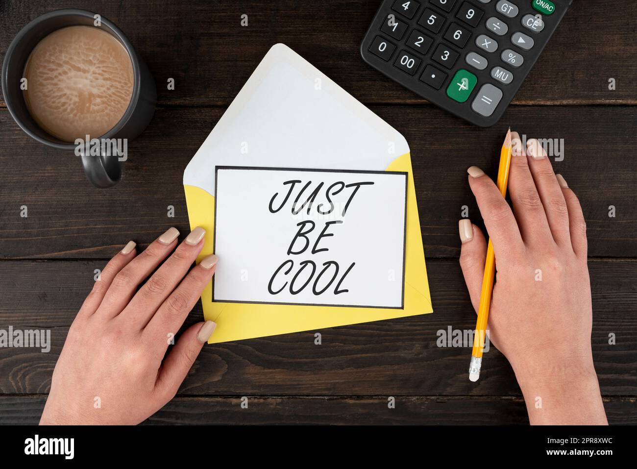 Writing displaying text Just Be Cool. Word Written on Have a good ...