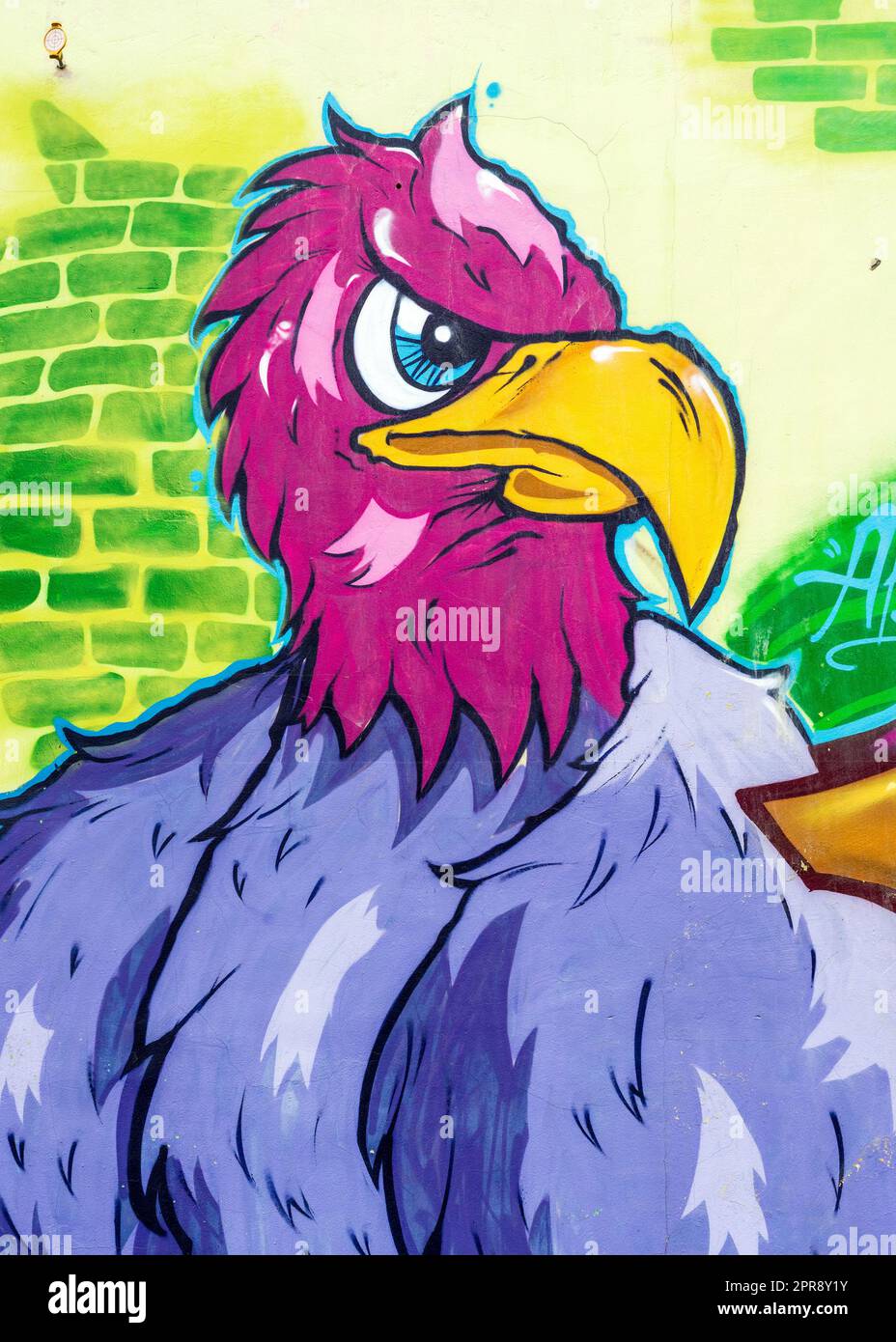 Eagle graffiti urban street art on wall in Sofia, Bulgaria, Eastern ...
