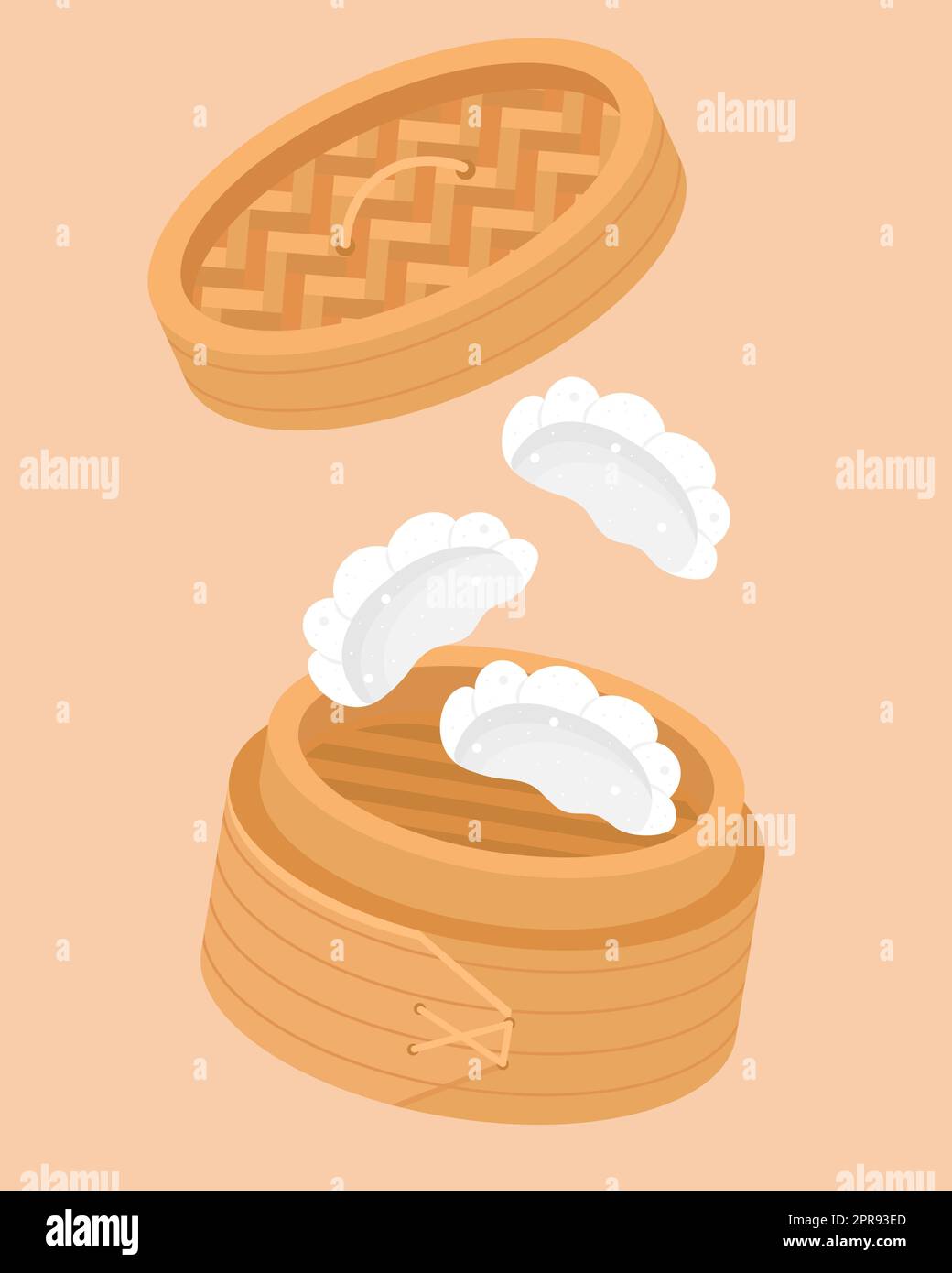 Dumplings Dim Sam. Chinese traditional food. Vector illustration Stock ...