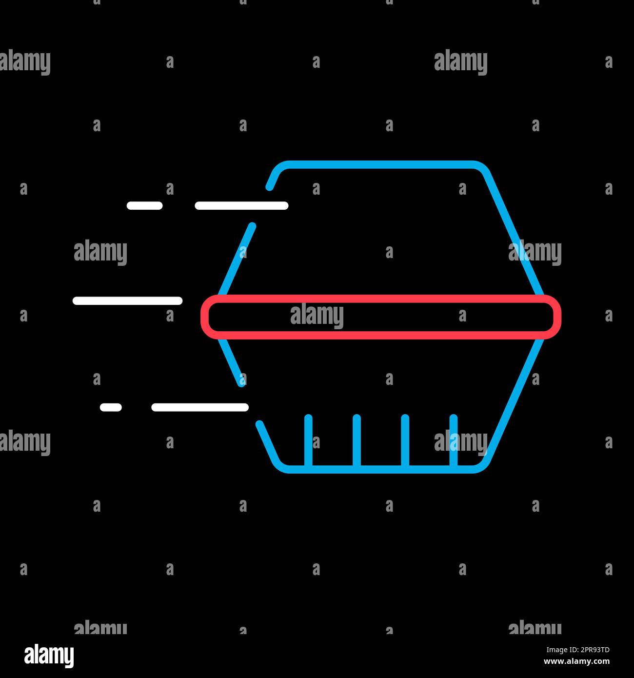 Food box vector isolated on black background icon. Delivery sign. Graph ...