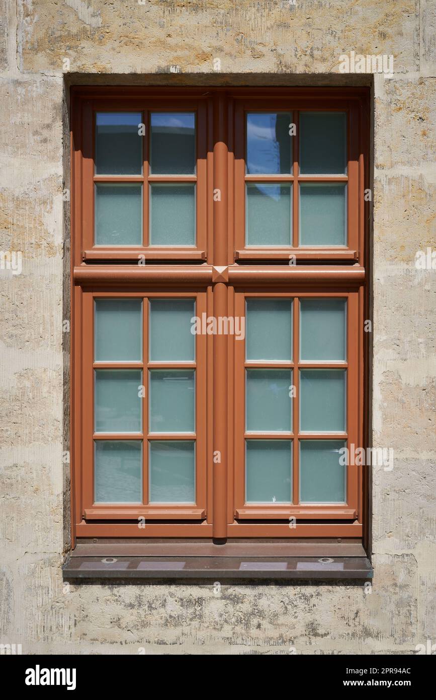 single window of a house in the city center of Magdeburg in Germany ...