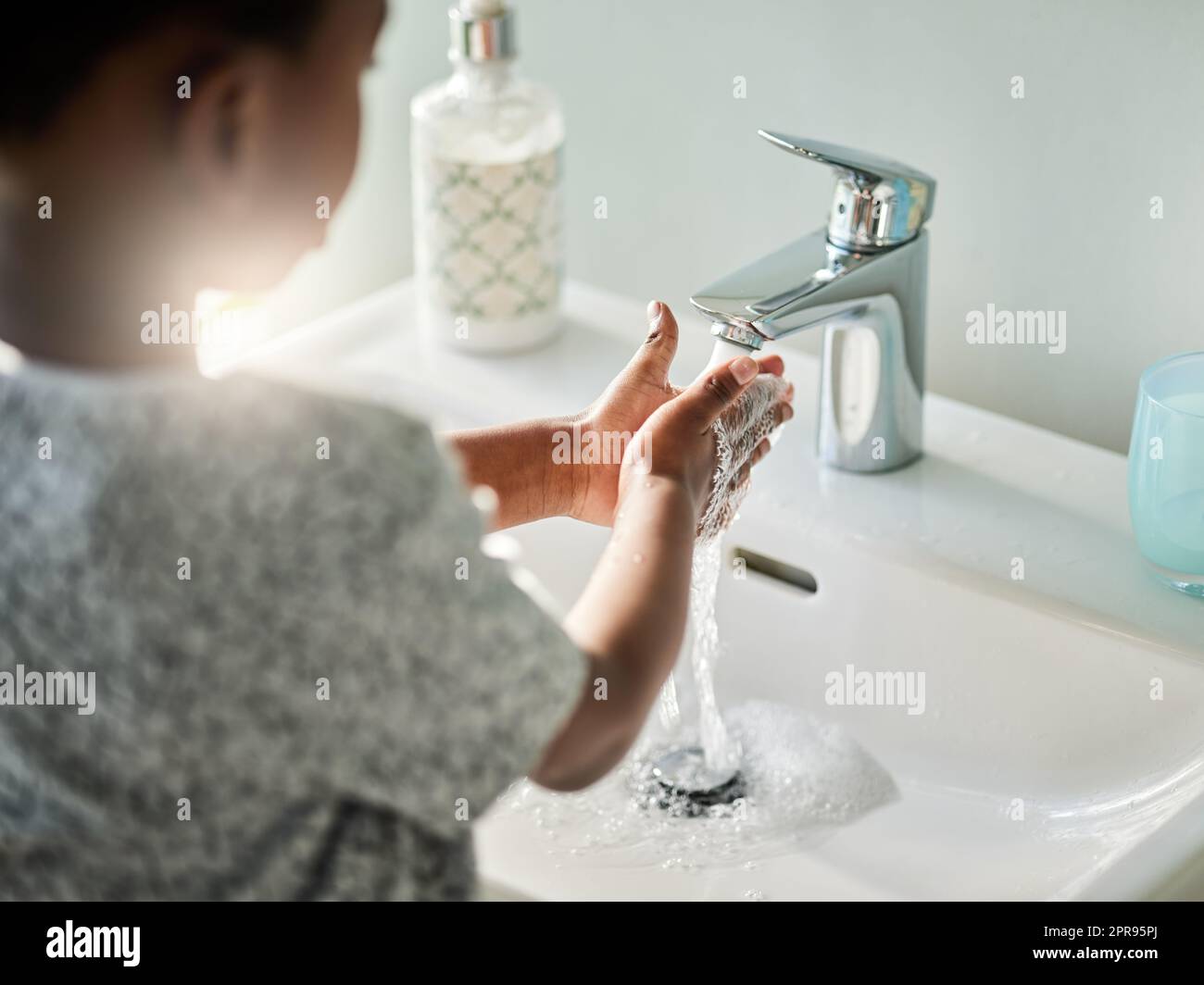 Handwashing is good, because germs are bad. Closeup shot of an ...