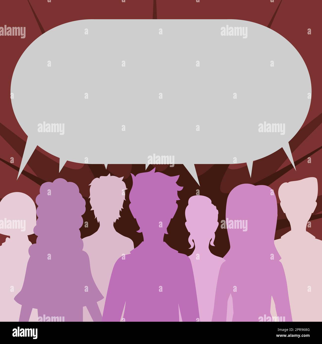 Group Of People Sharing Important Informations In Speech Bubble ...