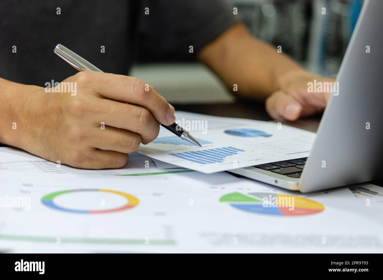 businessman data document graph chart report marketing research ...