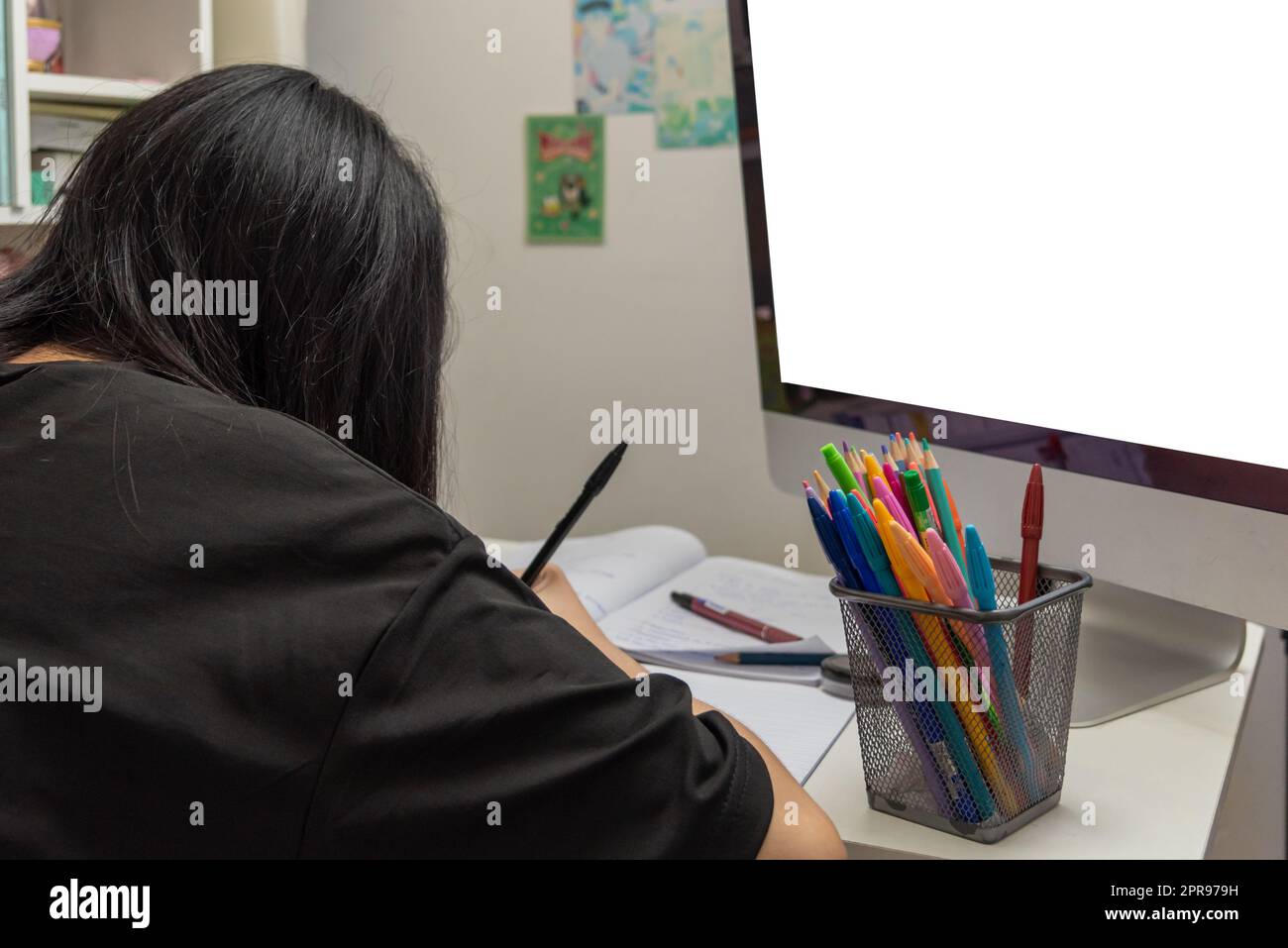 Student writing paper desk hi-res stock photography and images - Alamy
