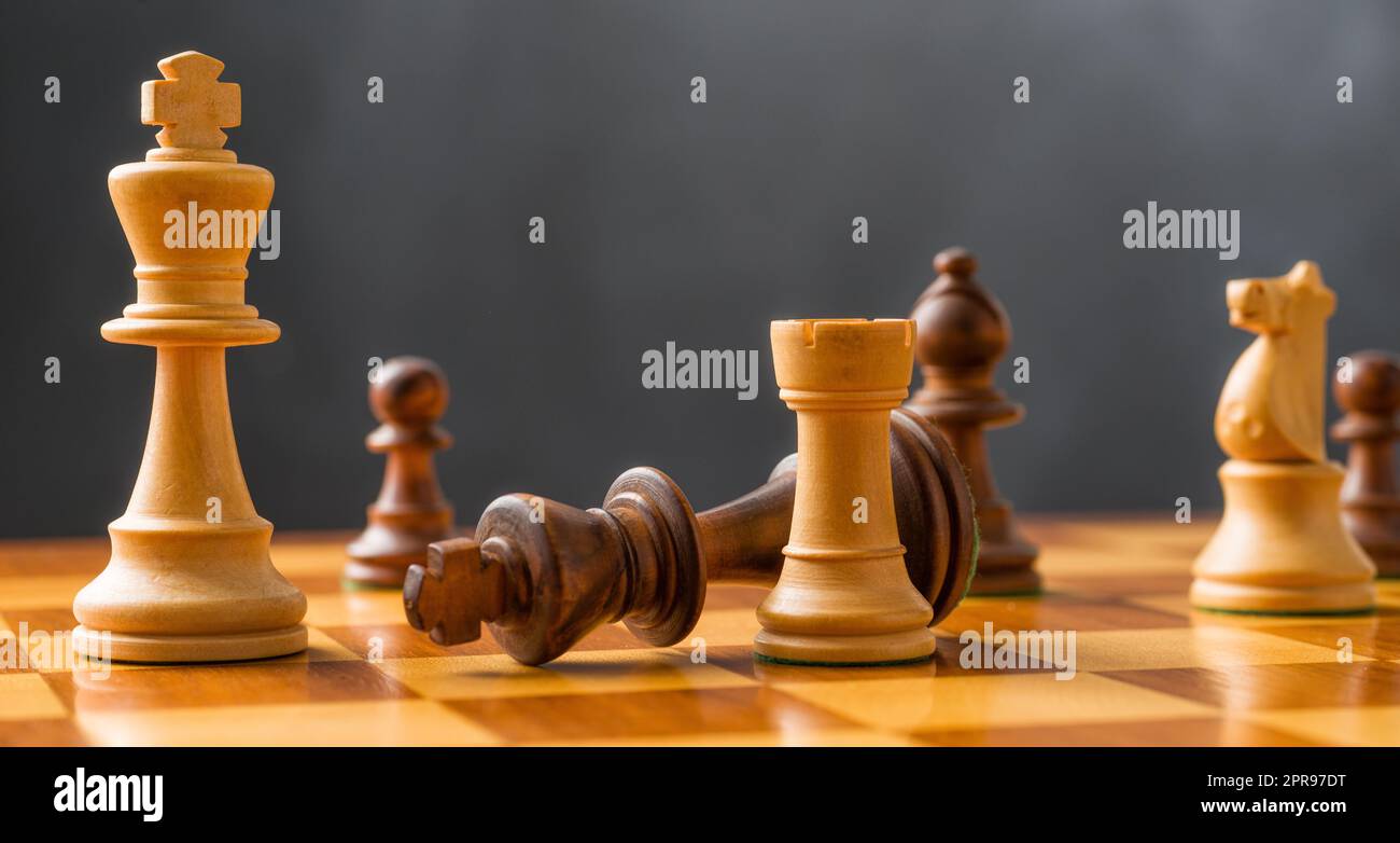 Concept with chess pieces - Checkmate Stock Photo - Alamy