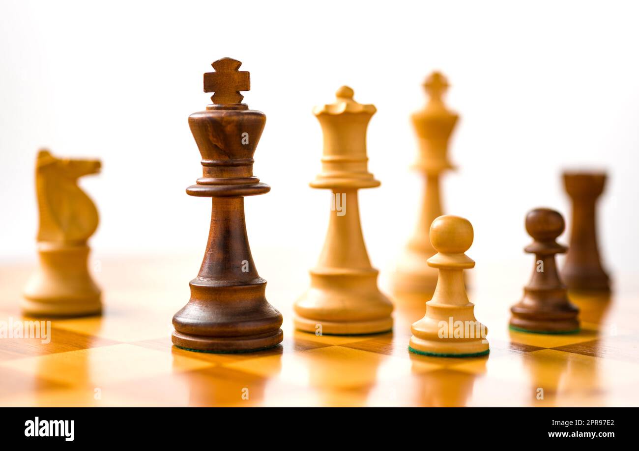 A chess game - White background Stock Photo - Alamy